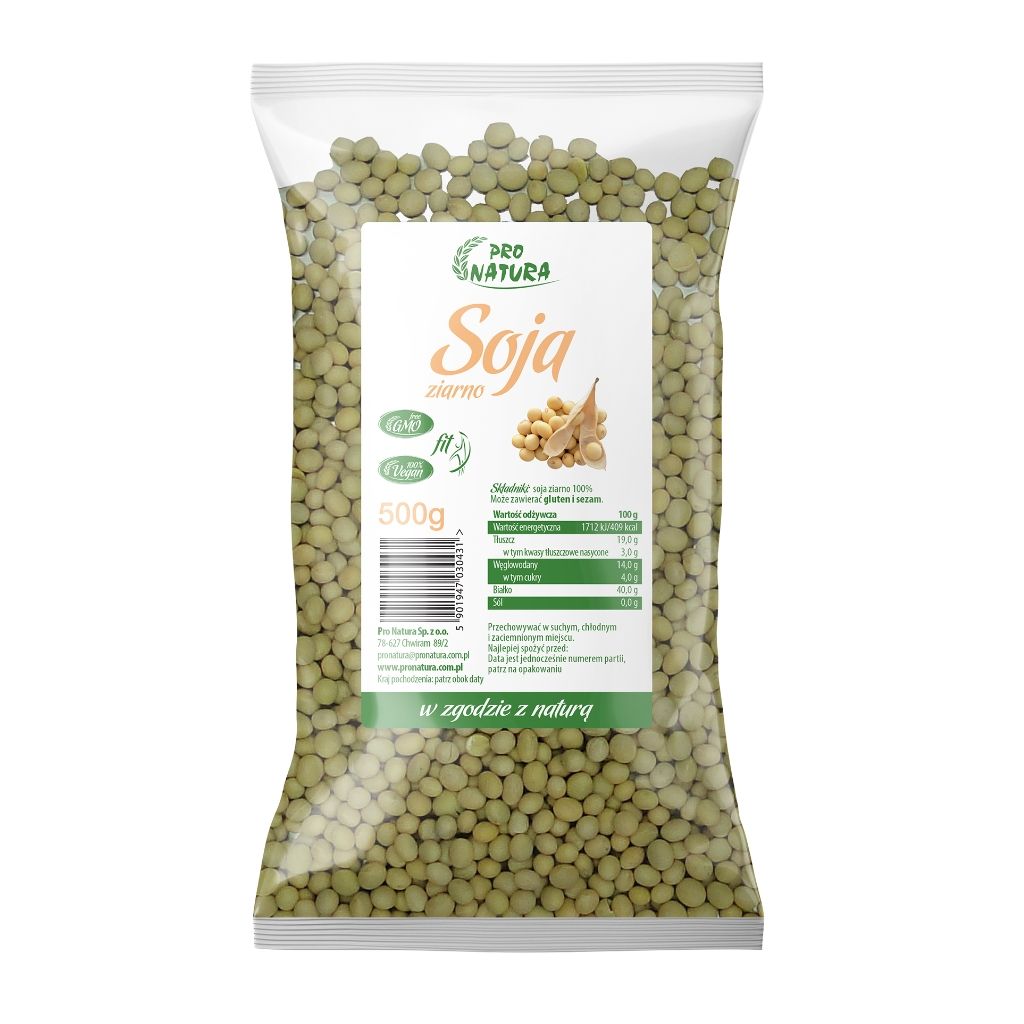 Soja ziarno - opakowanie 500g | Pro Natura